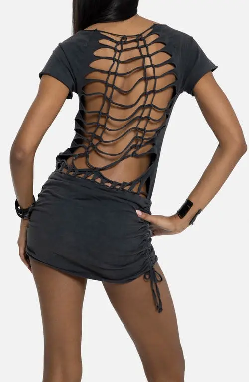 JADED LONDON Macramé Back Jersey Minidress