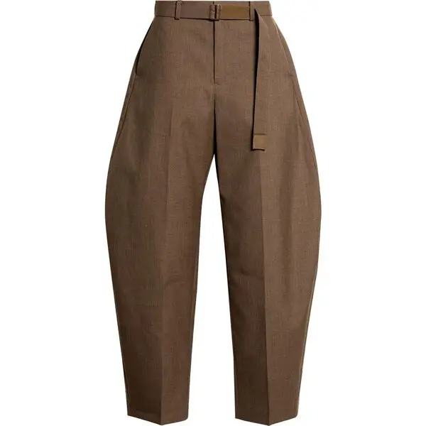 Sacai Silk & Cotton Barrel Leg Trousers