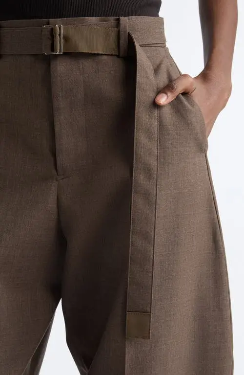 Sacai Silk & Cotton Barrel Leg Trousers
