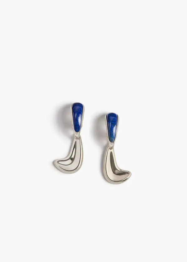 Khaite Cyclone Earrings With Lapis Lazuli And Palladium-plated Brass - Blue