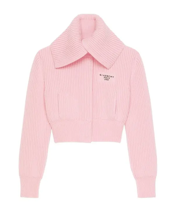 Givenchy Maxi Stand-up Collar Knitted Jacket