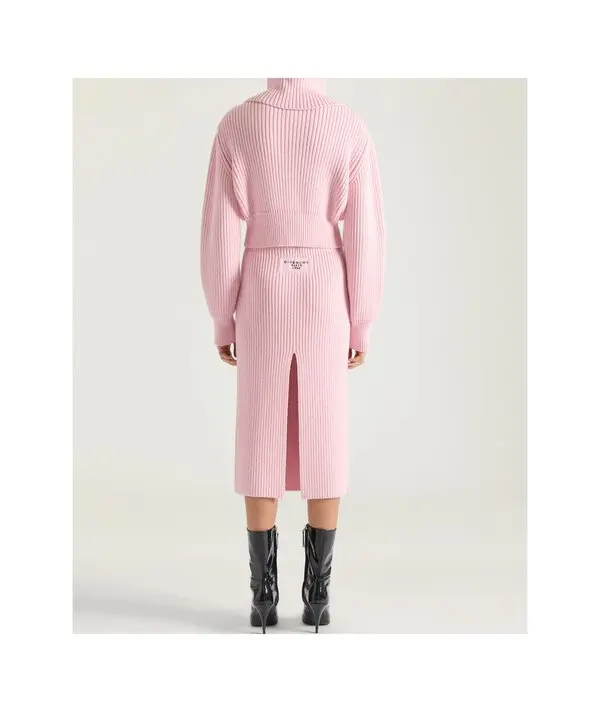 Givenchy Maxi Stand-up Collar Knitted Jacket