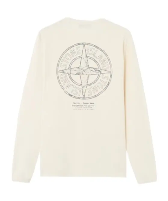 Stone Island Regular-fit Long-sleeve T-shirt With Stone Print