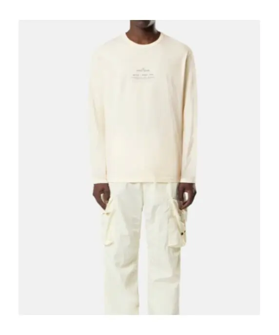 Stone Island Regular-fit Long-sleeve T-shirt With Stone Print
