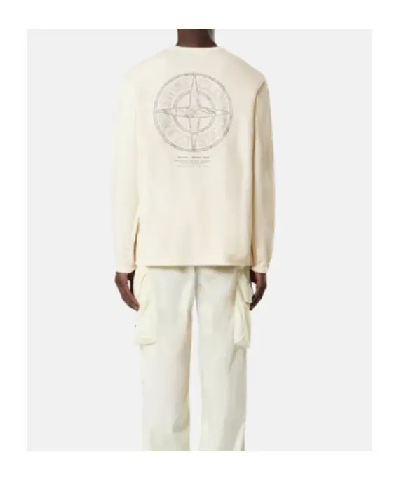 Stone Island Regular-fit Long-sleeve T-shirt With Stone Print