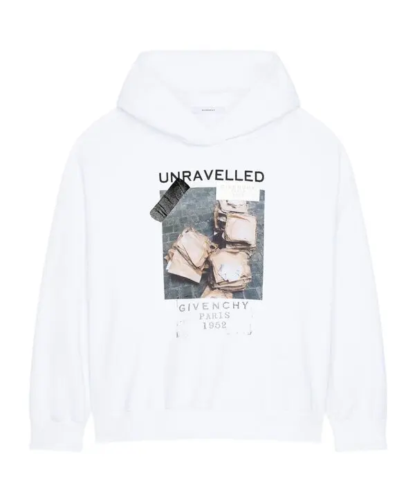 Givenchy Hoodie Sweatshirt In Fleece With Archive Print - White