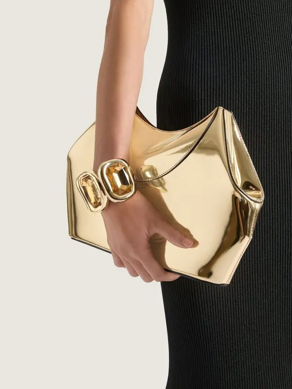 Givenchy Golden Mirror Effect Facet Clutch Bag