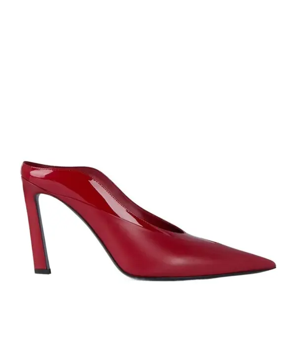 Givenchy Spiky Heeled Leather Mules - Deep Red