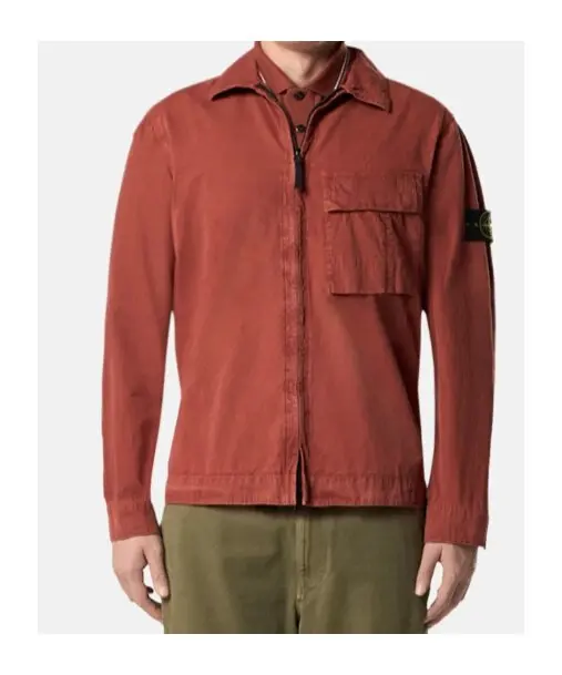 Stone Island Regular-fit Zip-up Overshirt With Pocket