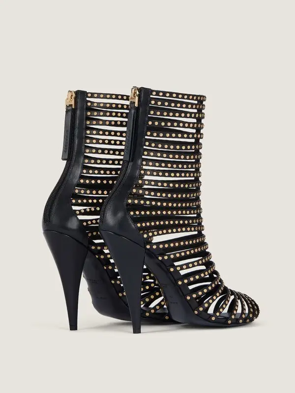 Givenchy Cage Ankle Boots In Leather With Studs