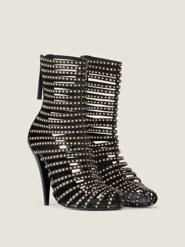 Givenchy Cage Ankle Boots In Leather With Studs