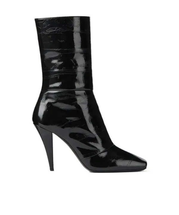 Givenchy Sliced Square Ankle Boots In Shiny Leather
