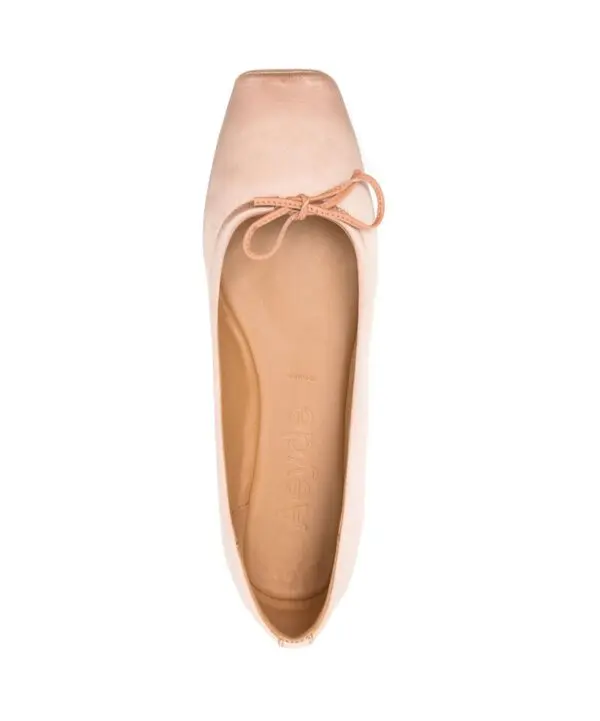 AeydĒ Square-toe Satin Ballerina Shoes