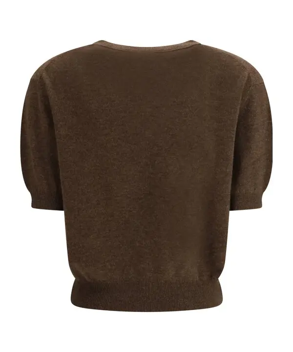 LISA YANG Genevra Short Sleeve Knitted Top