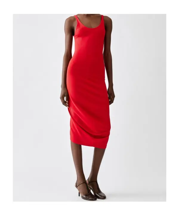 Jacquemus Asymmetrical Draped Hem Dress