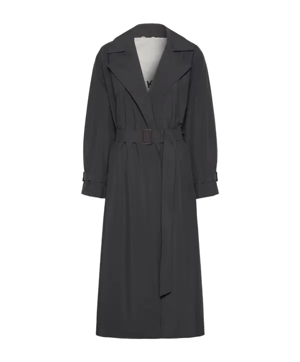 Max Mara Long Water-repellent Technical Trench Coat - Black