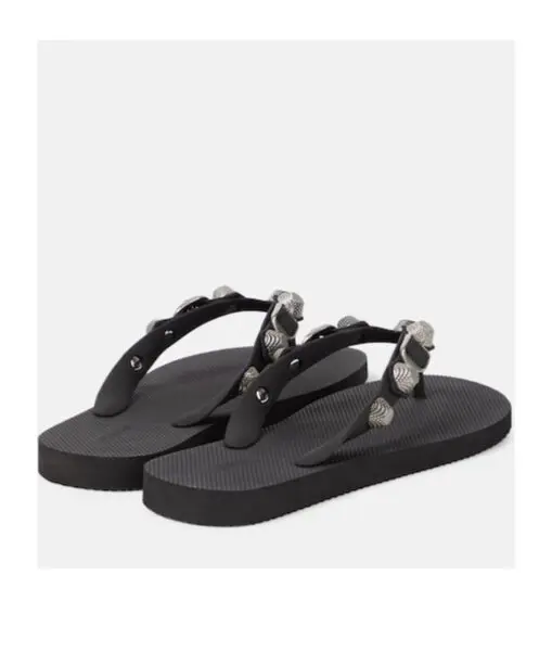 Balenciaga Cagole Embellished Thong Sandals