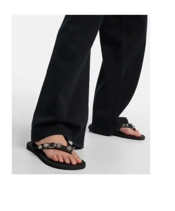 Balenciaga Cagole Embellished Thong Sandals