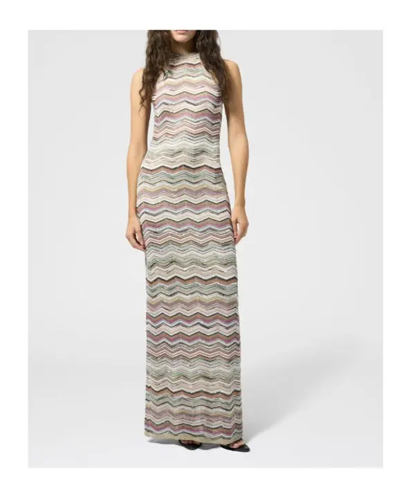 Missoni Zigzag-knit Halterneck Maxi Dress