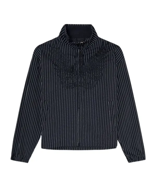 DIESEL® Pinstripe Phoenix-embroidered Jacket - Black