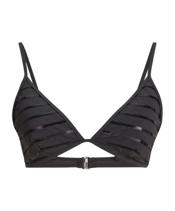 Brunello Cucinelli Stripes Monili Bikini Top
