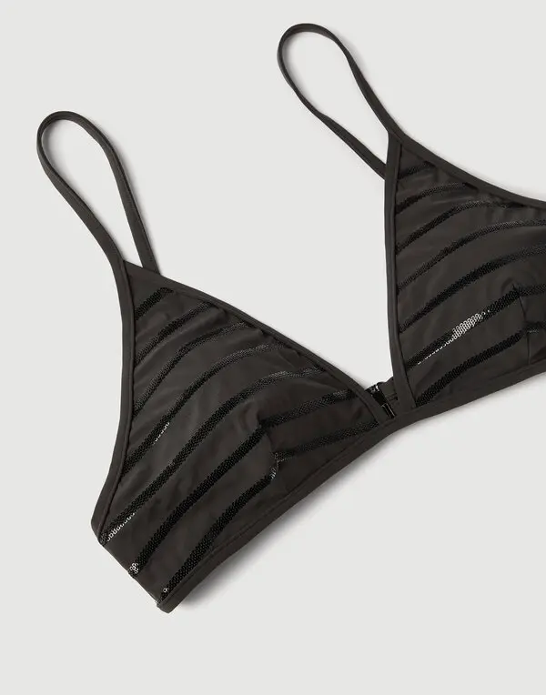 Brunello Cucinelli Stripes Monili Bikini Top