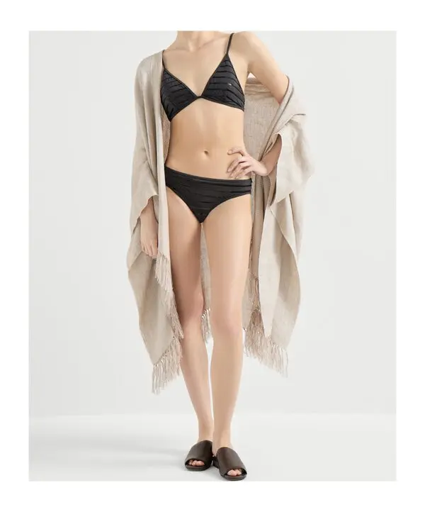 Brunello Cucinelli Stripes Monili Bikini Top