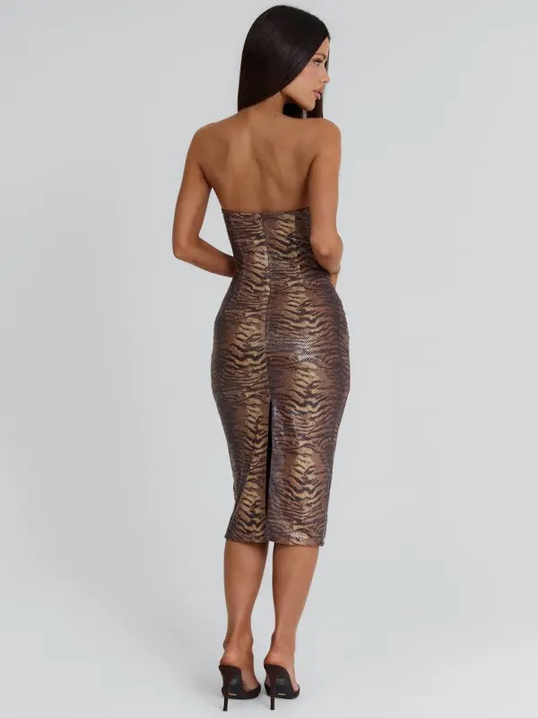 OUTCAST Emmely Midi Dress In Tiger