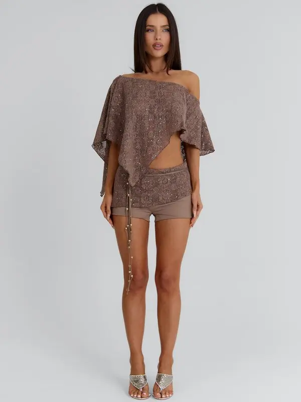 OUTCAST Reece Longline Top Taupe