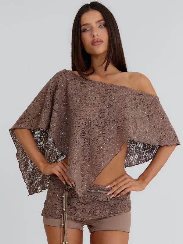 OUTCAST Reece Longline Top Taupe