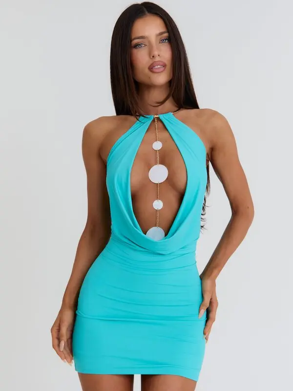 OUTCAST Jali Mini Dress Teal