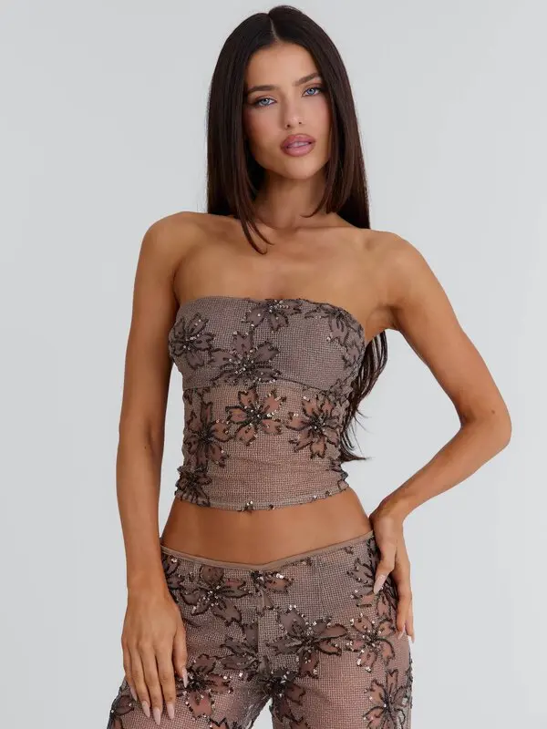 OUTCAST Jocelynn Corset Top Taupe