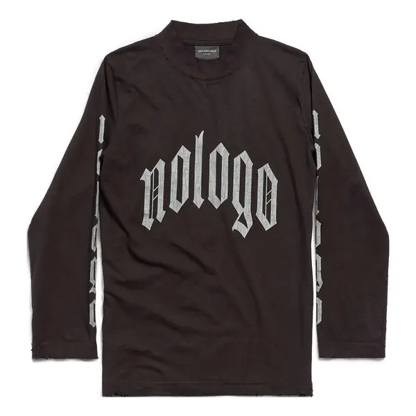 Balenciaga Nologo Long Sleeve T-shirt - Black/grey