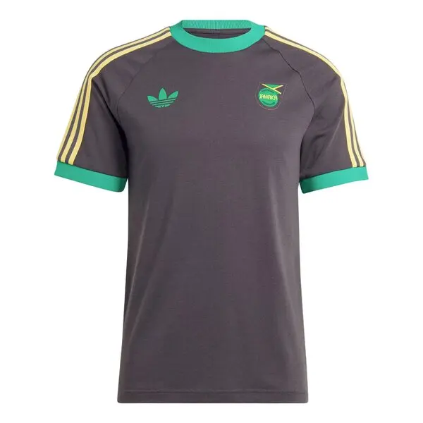 Adidas Jamaica Adicolor 3-stripes T-shirt Asia Sizing 'black - Black/green/yellow