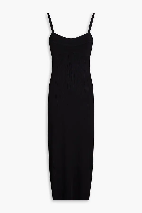 Zimmermann Ribbedknit Midi Dress - Black