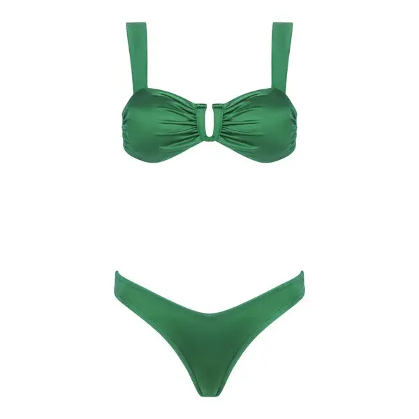 ACUARELA BRAND Royale U Brazilian Bikini Set - Green