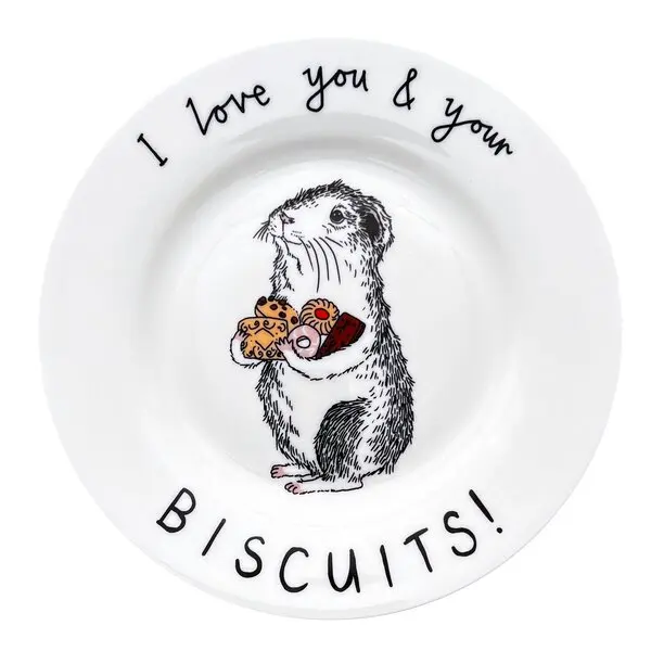 JIMBOBART I Love You & Your Biscuits Side Plate