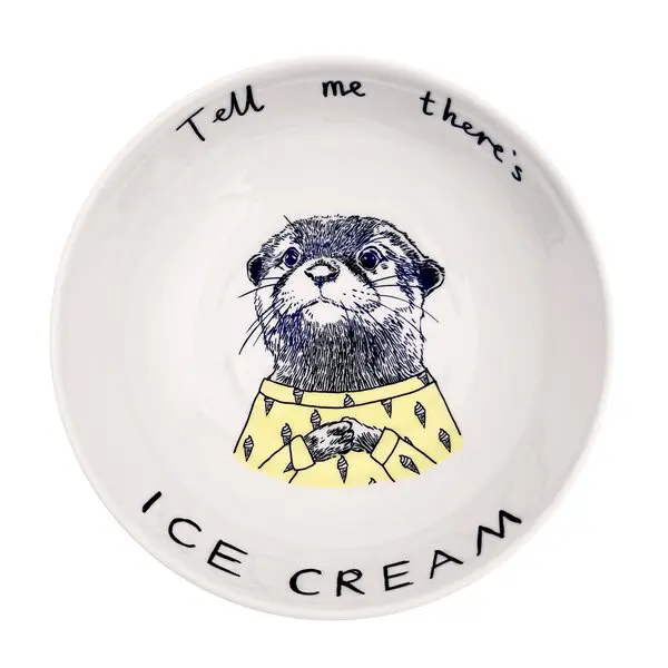 JIMBOBART Tell Me There Is Ice Cream Otter Bowl