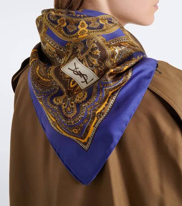 Saint Laurent Printed Silk Scarf