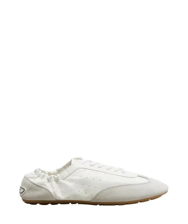 Saint Laurent Lewis Suede-trimmed Leather Sneakers - White