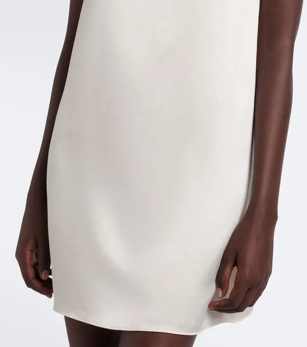 LESET Barb Lace-trimmed Satin Minidress