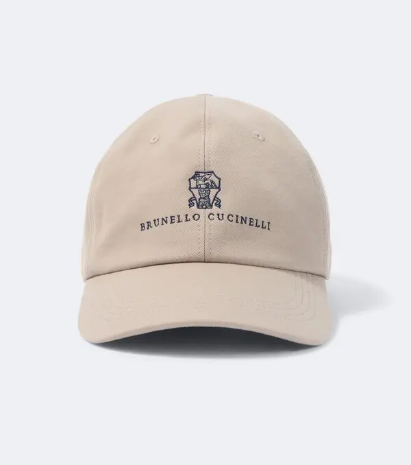 Brunello Cucinelli Logo Cotton Canvas Baseball Cap - Beige