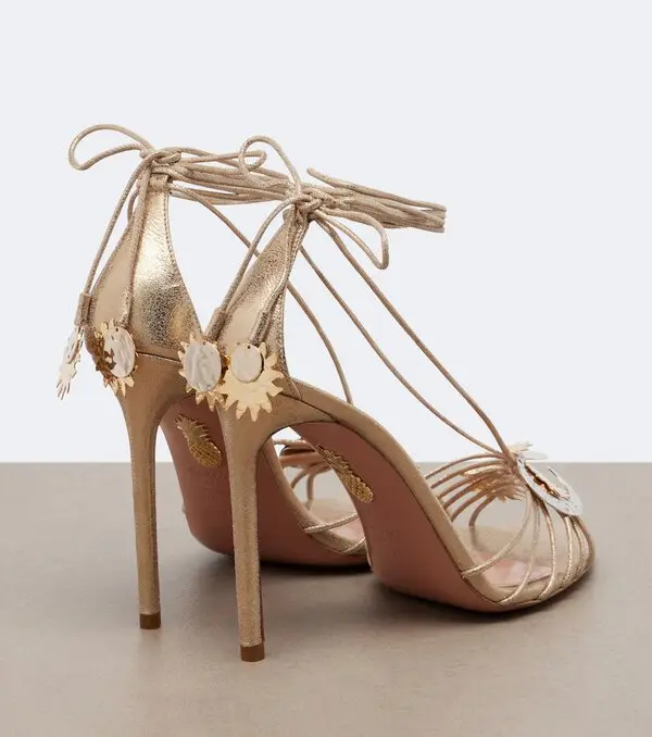 AQUAZZURA Night Stars Leather Sandals