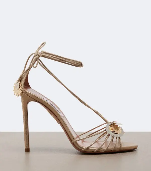 AQUAZZURA Night Stars Leather Sandals