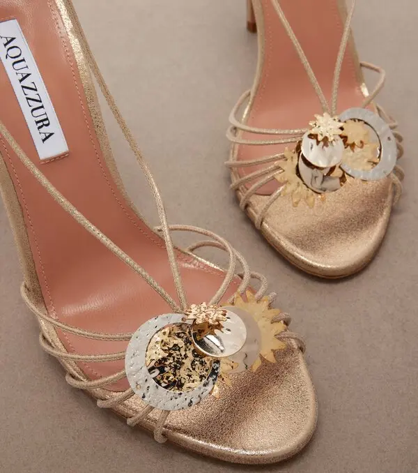 AQUAZZURA Night Stars Leather Sandals