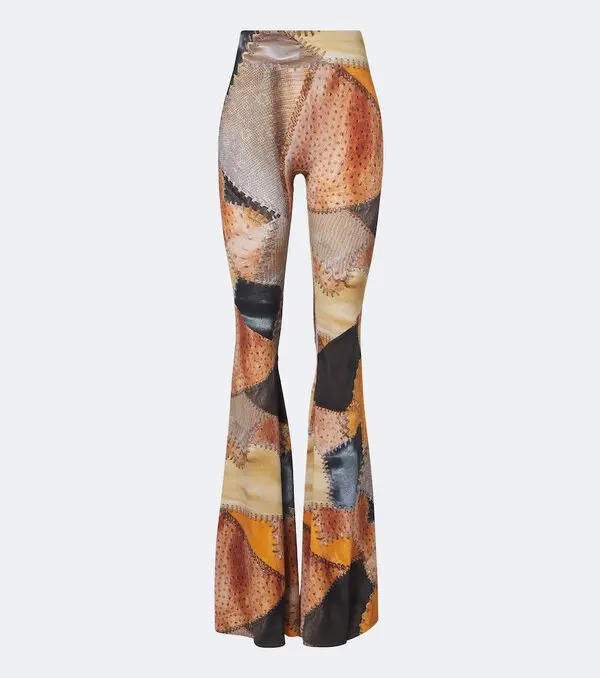 Roberto Cavalli Trompe-l'oeil Flared Pants - Multicoloured