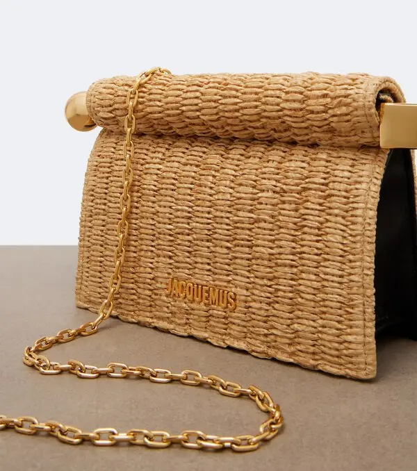 Jacquemus Rond Carr� Small Raffia-effect Clutch