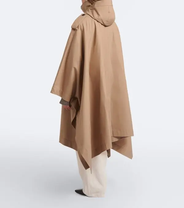 RÓHE Double-breasted Cotton Cape - Beige