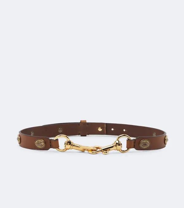 Etro Studded Leather Belt - Brown