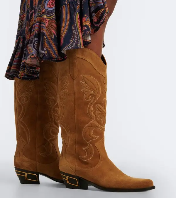 Etro Suede Cowboy Boots